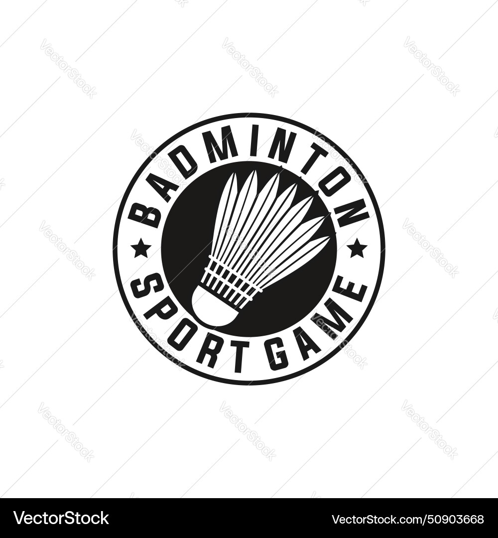 Badminton sport graphic template Royalty Free Vector Image