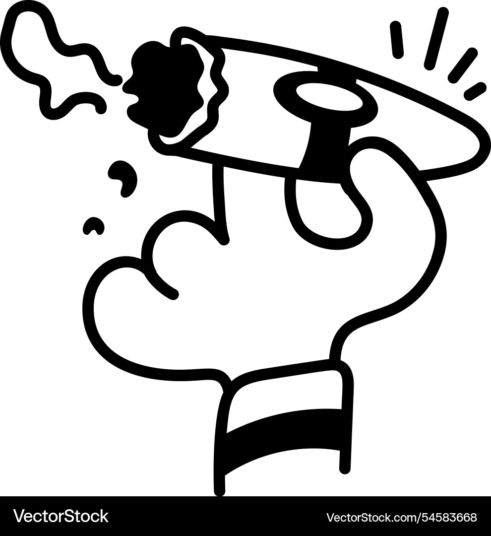 Basic smoking icon in hand drawn style Royalty Free Vector