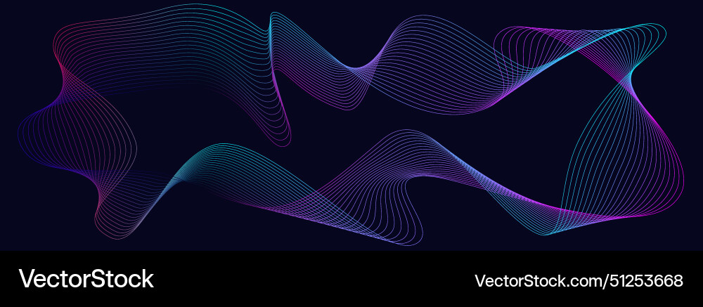 Dark abstract background with glowing wave Vector Image