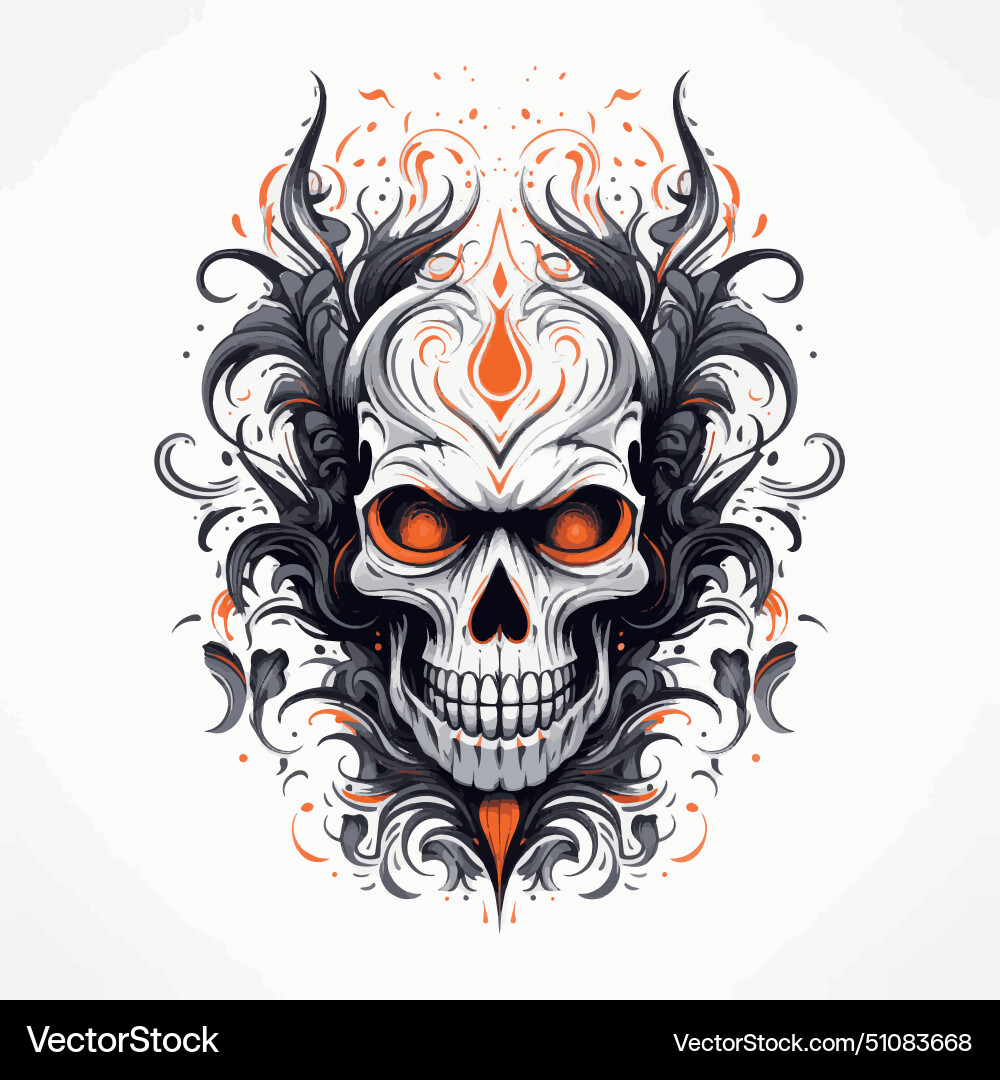 Elegant skull minimalist halloween artwork Vector Image