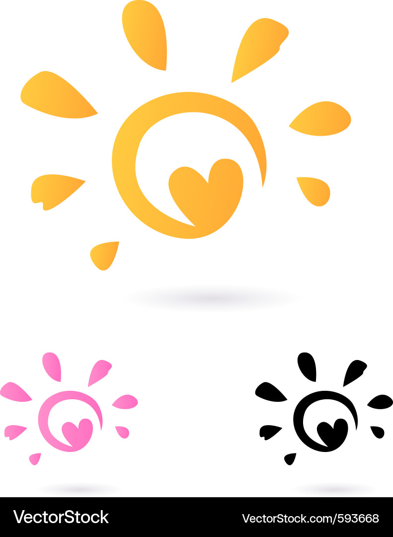 Heart sun icon Royalty Free Vector Image - VectorStock