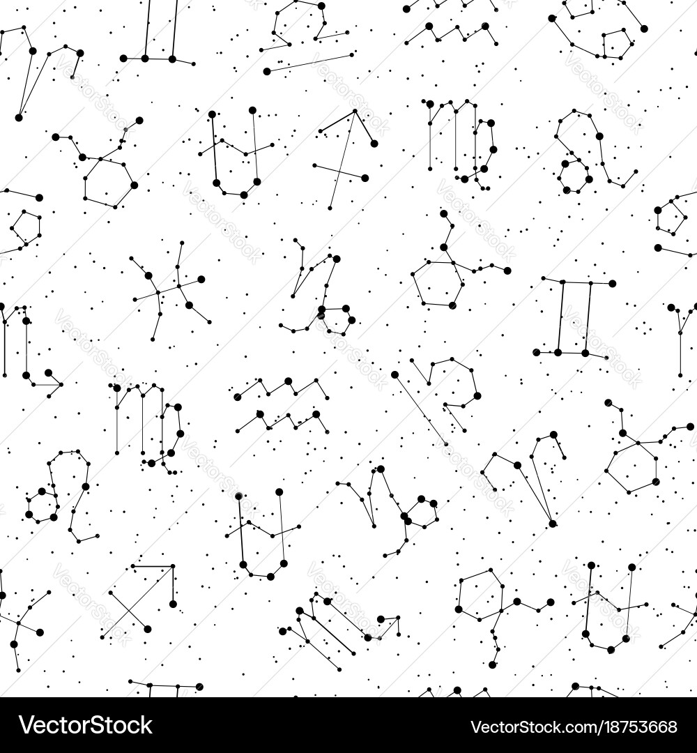 Horoscope seamless pattern all zodiac signs Vector Image