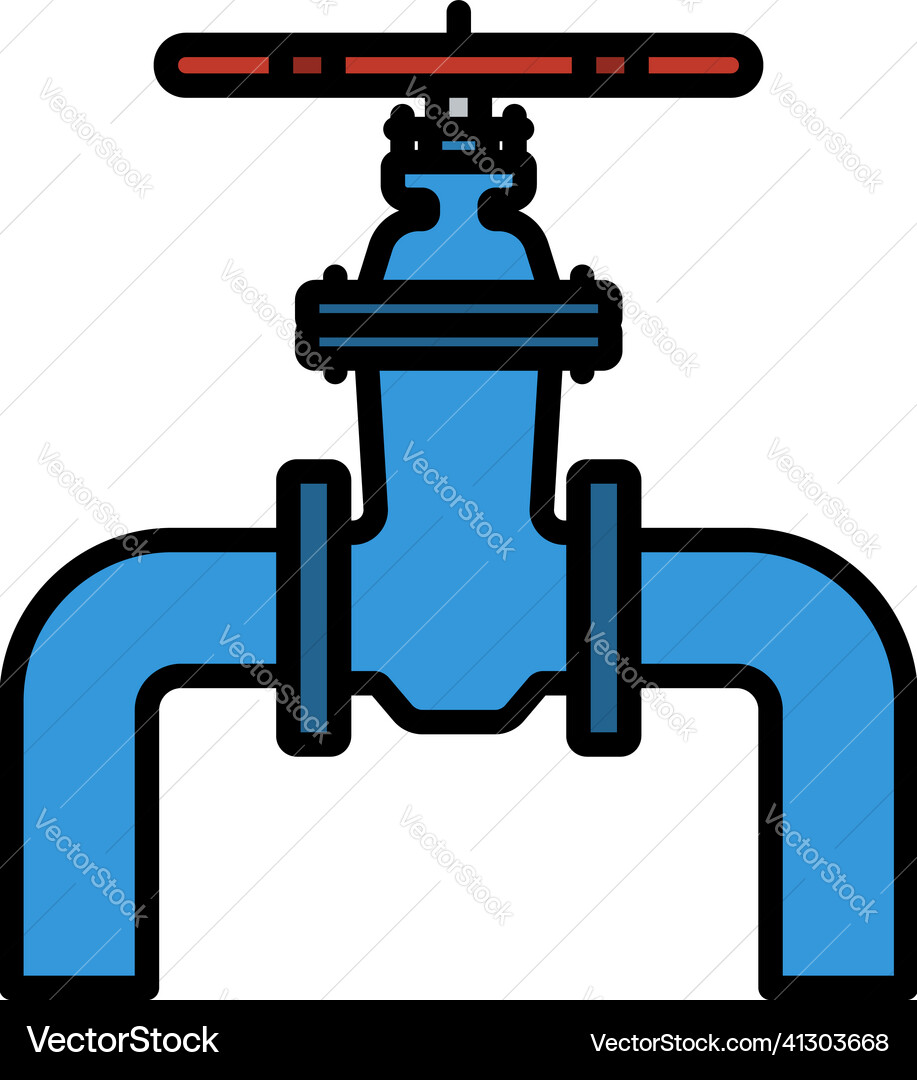 Icon of pipe with valve Royalty Free Vector Image