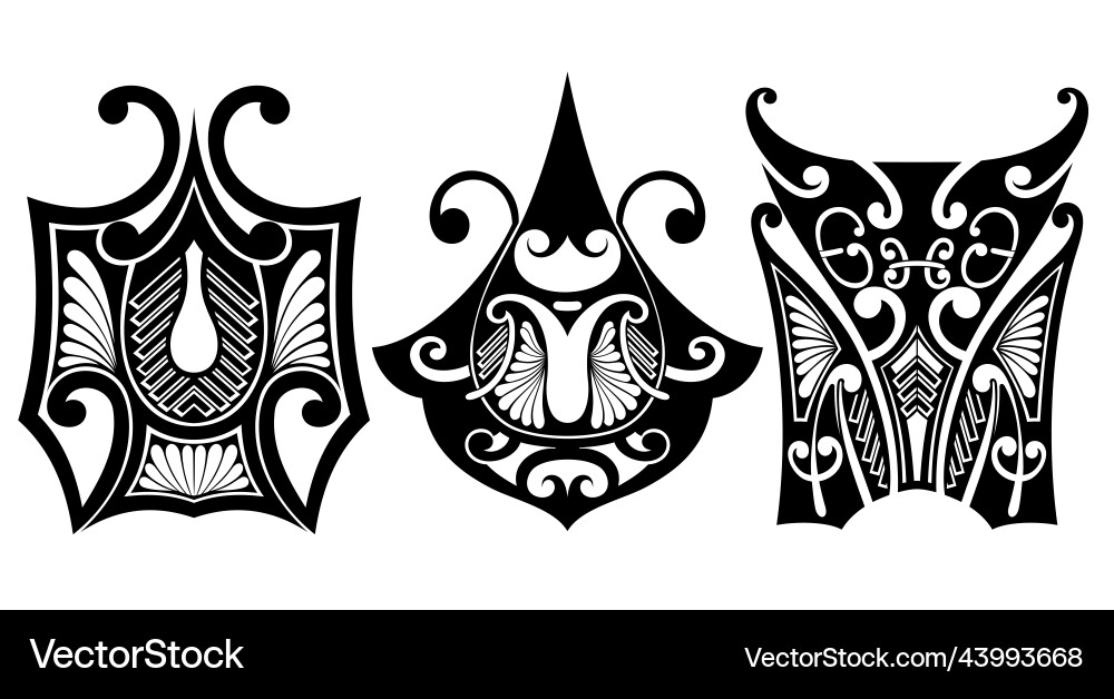Sun and moon maori style tattoo Royalty Free Vector Image