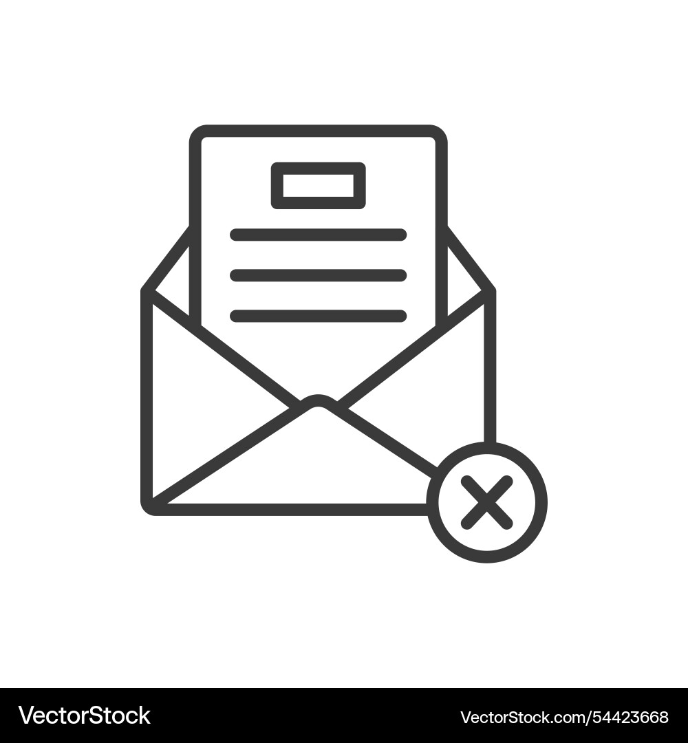 Unread letter icon in line design Royalty Free Vector Image