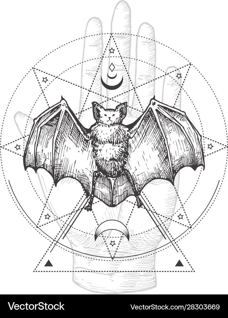 Abstract occult symbol vintage style logo Vector Image