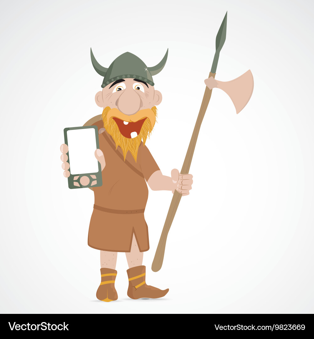 Funny cartoon viking Royalty Free Vector Image