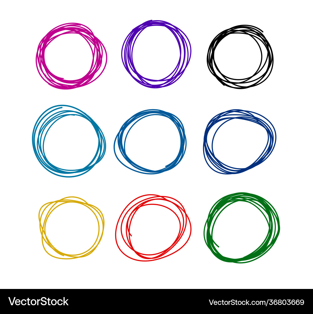 Hand drawn circle frame isolated on white Vector Image