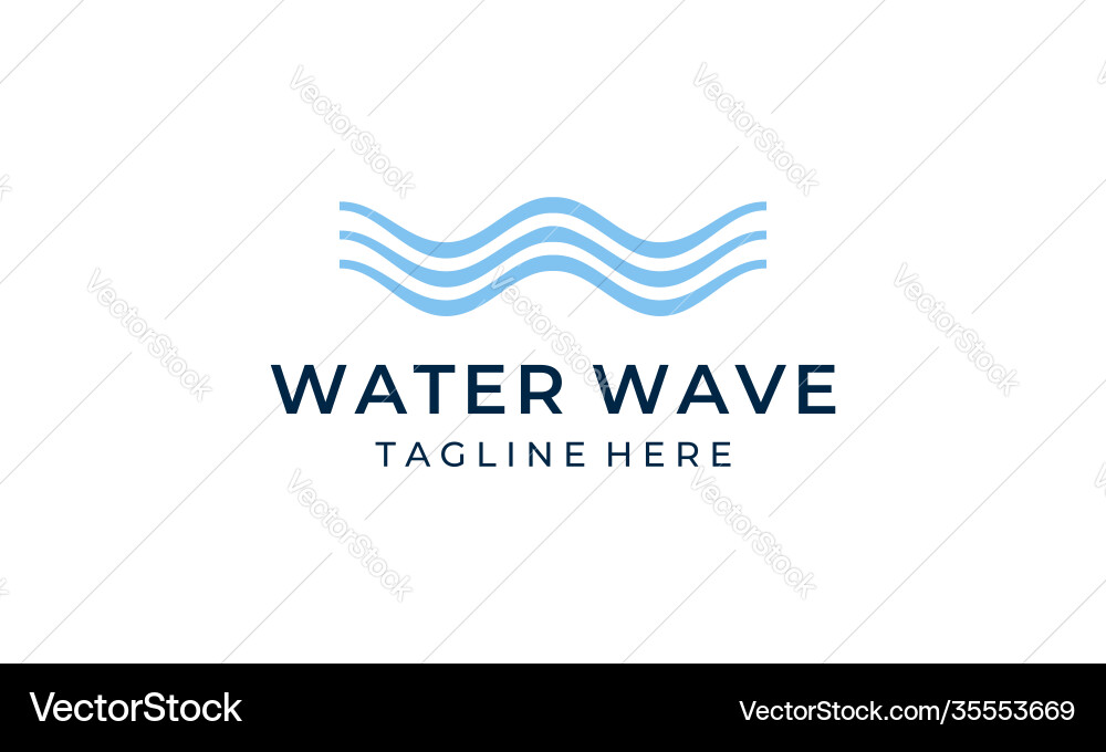 Initial letter w with ocean water wave logo design