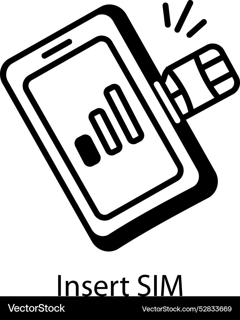 Insert sim Royalty Free Vector Image - VectorStock