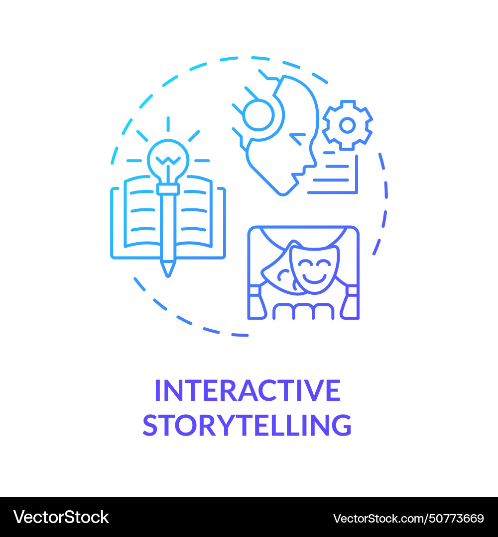 Interactive storytelling blue gradient concept Vector Image