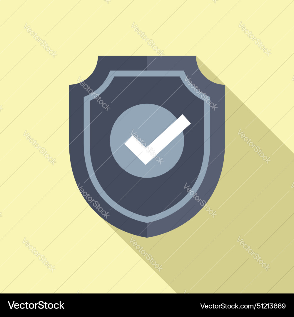 Secured shield icon flat web safe Royalty Free Vector Image