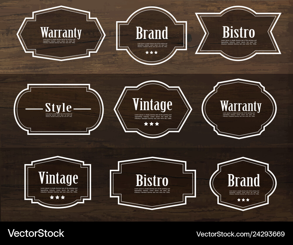 Set of vintage style frame labels and elements Vector Image