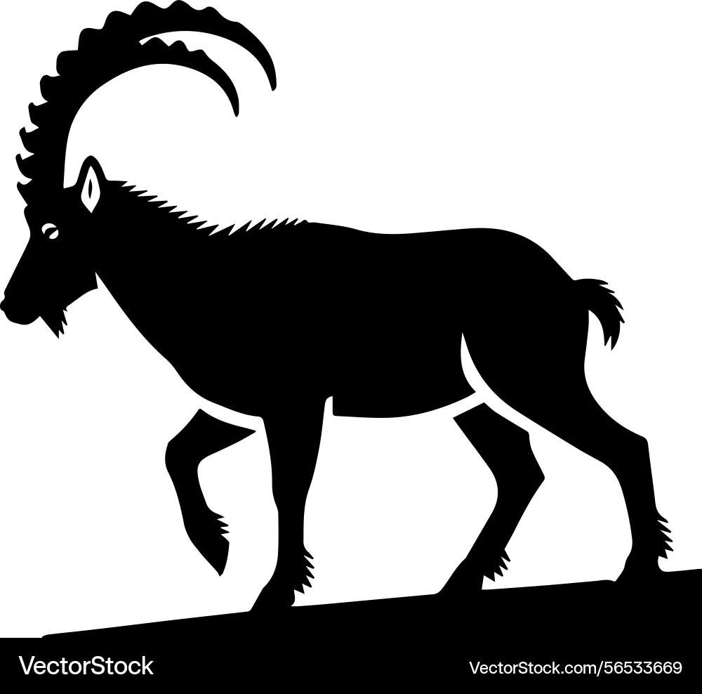Simple icon of a alpine ibex logo design Vector Image