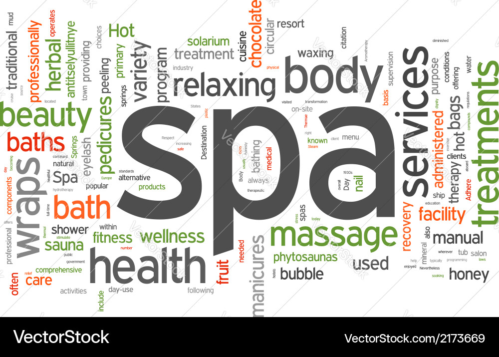 Spa word cloud Royalty Free Vector Image - VectorStock