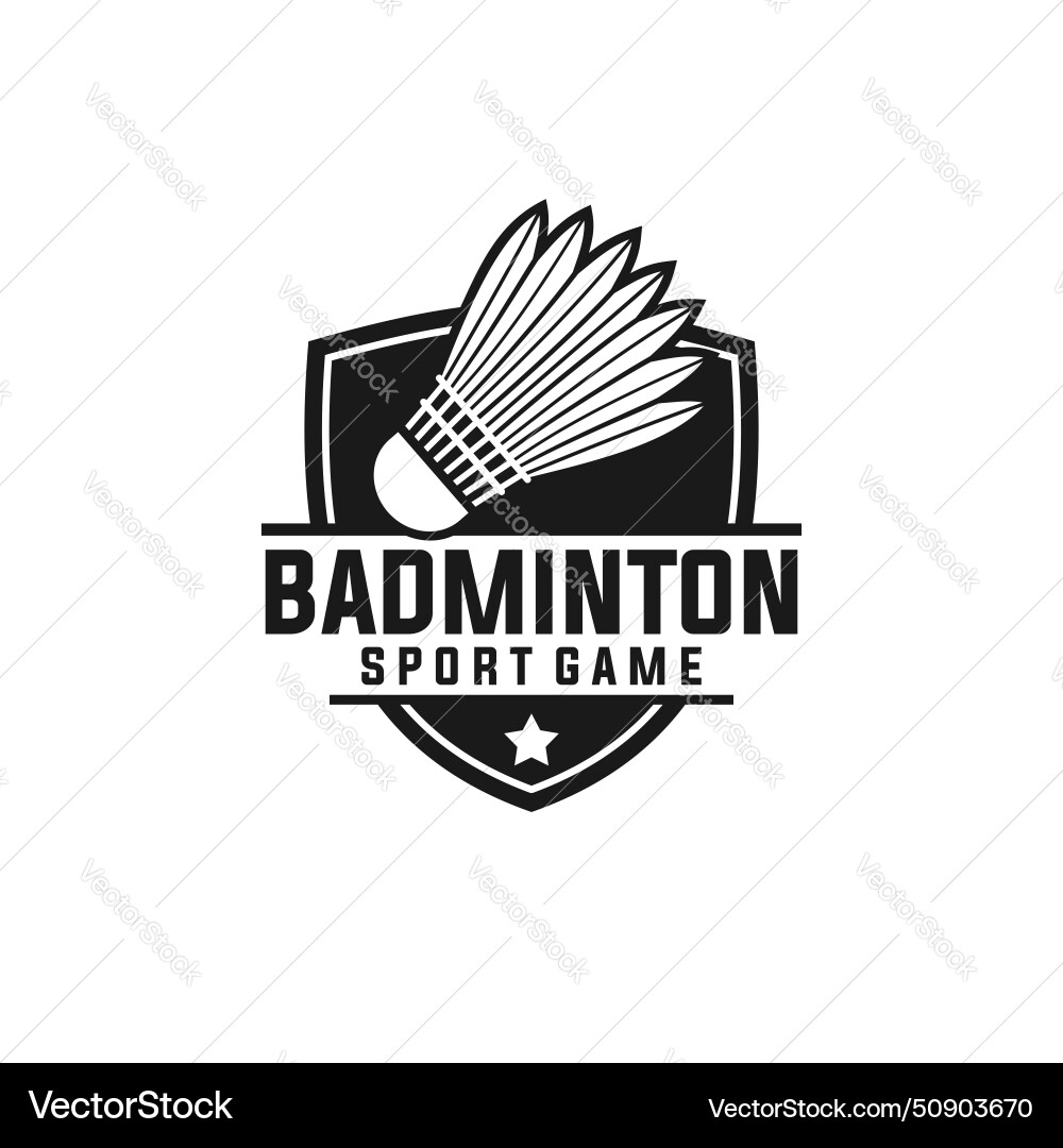 Badminton sport graphic template Royalty Free Vector Image