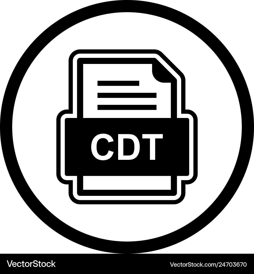 Cdt file document icon Royalty Free Vector Image