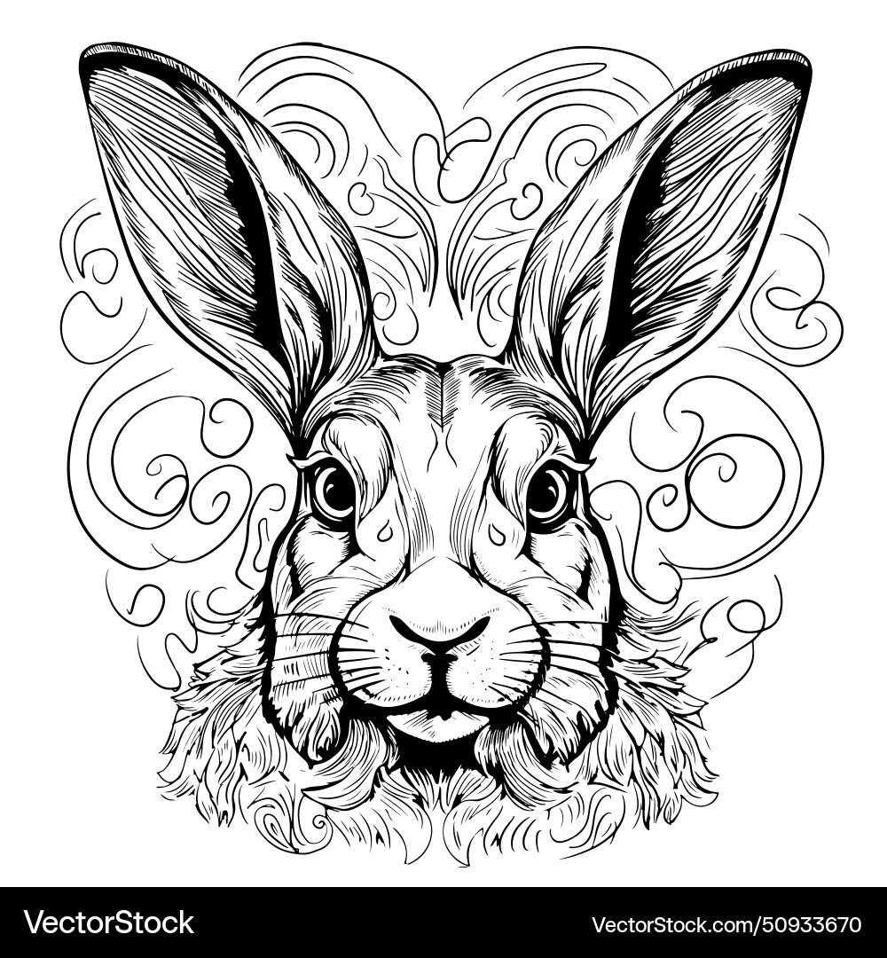 Face rabbit portrait Royalty Free Vector Image