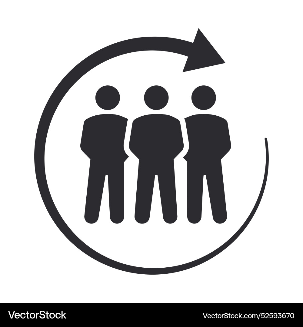Icon depicting a group of people within circle Vector Image