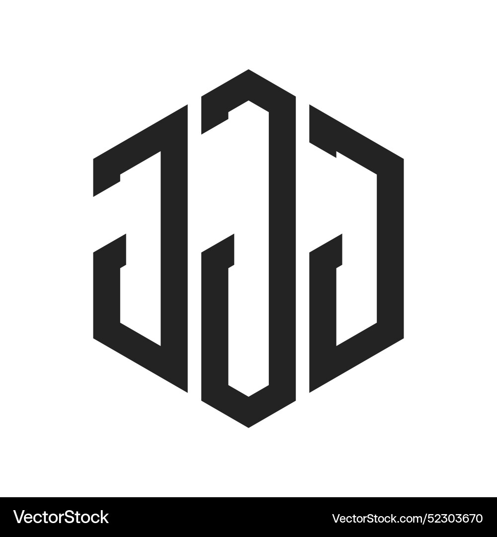 Jjj logo design initial letter monogram Royalty Free Vector