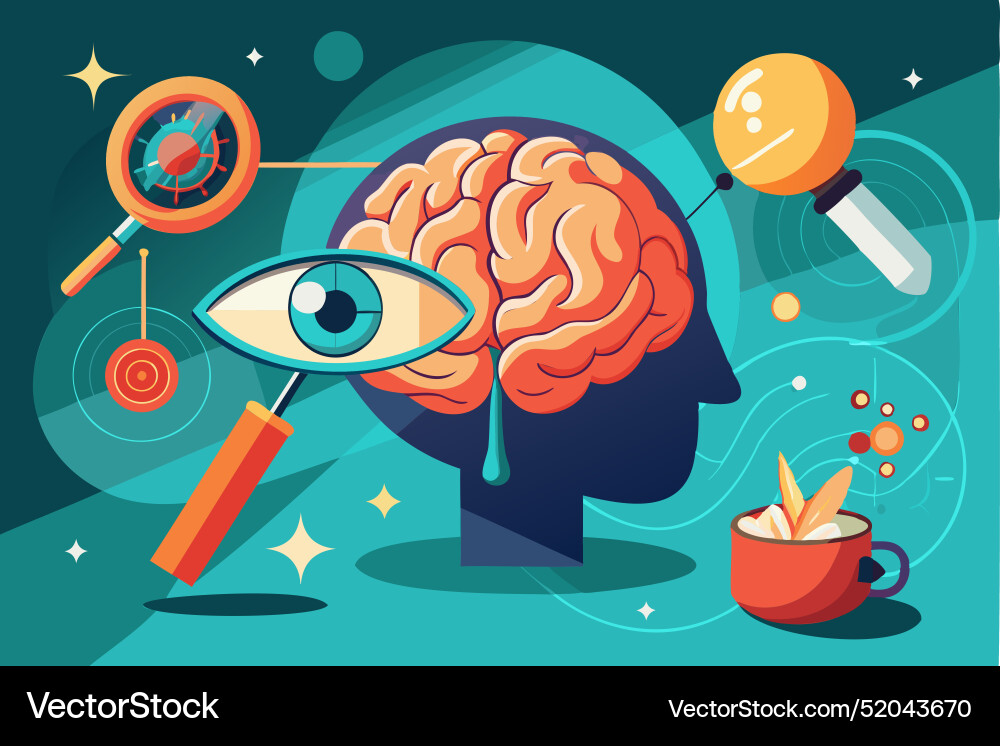 Minds eye perception and cognitive illusions Vector Image