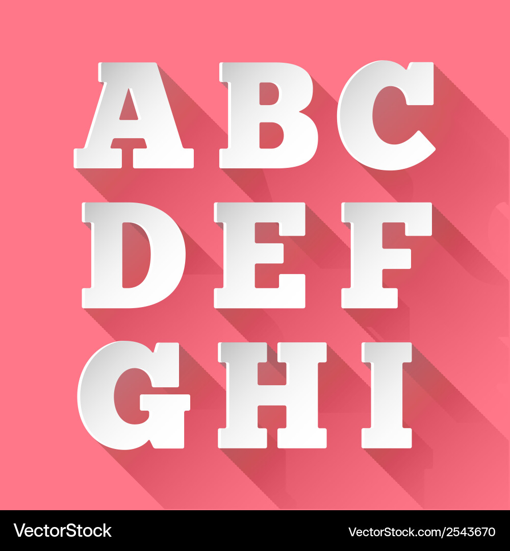Paper alphabet a-i Royalty Free Vector Image - VectorStock