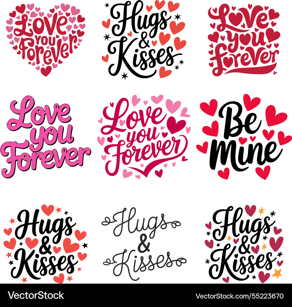 Valentines day romantic quote love typography Vector Image