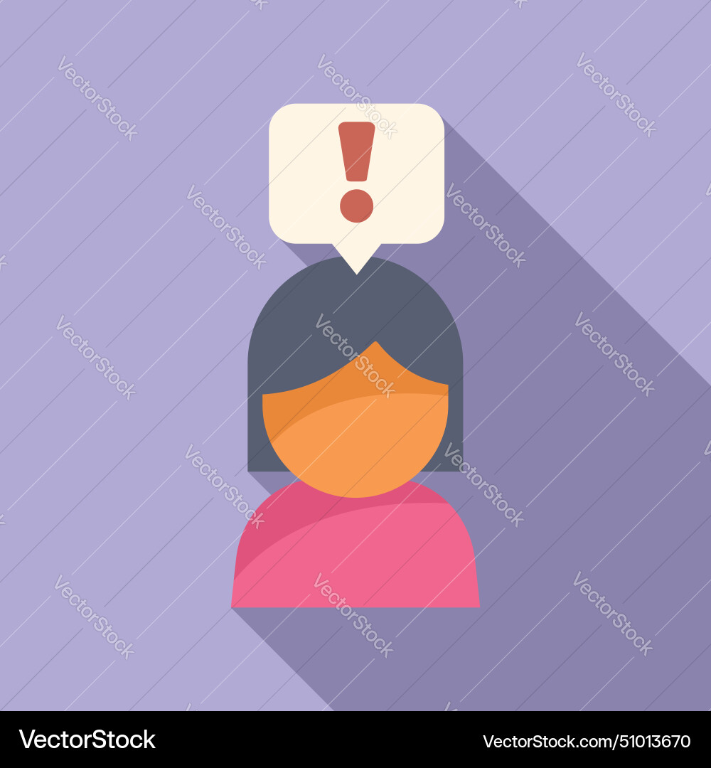 Woman speaker icon flat motivational Royalty Free Vector