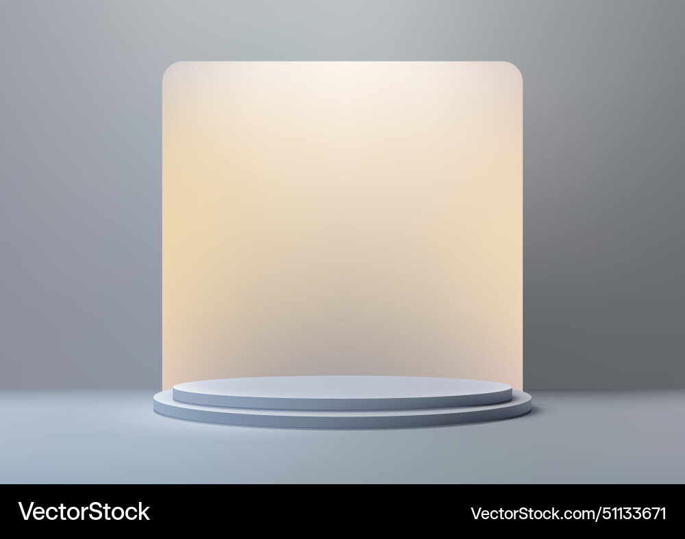 3d realistic blue color podium with square Vector Image