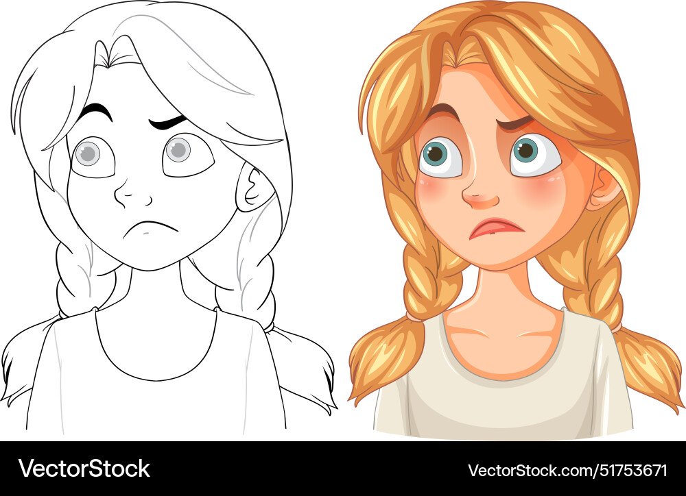 A girl looking confused Royalty Free Vector Image