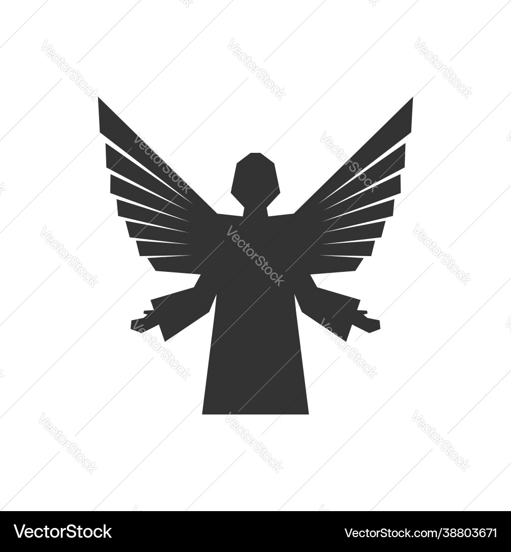 Angel god with wings Royalty Free Vector Image