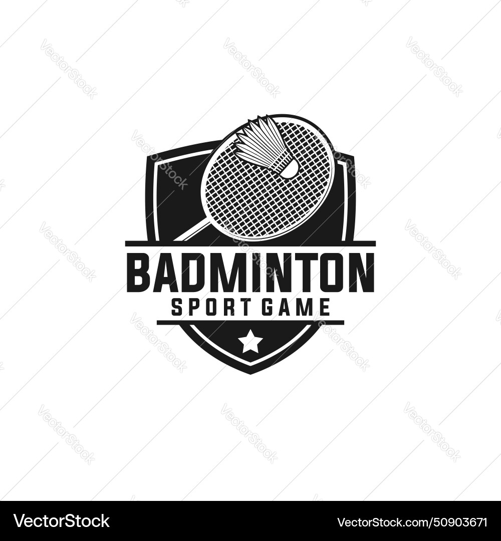 Badminton sport graphic template Royalty Free Vector Image