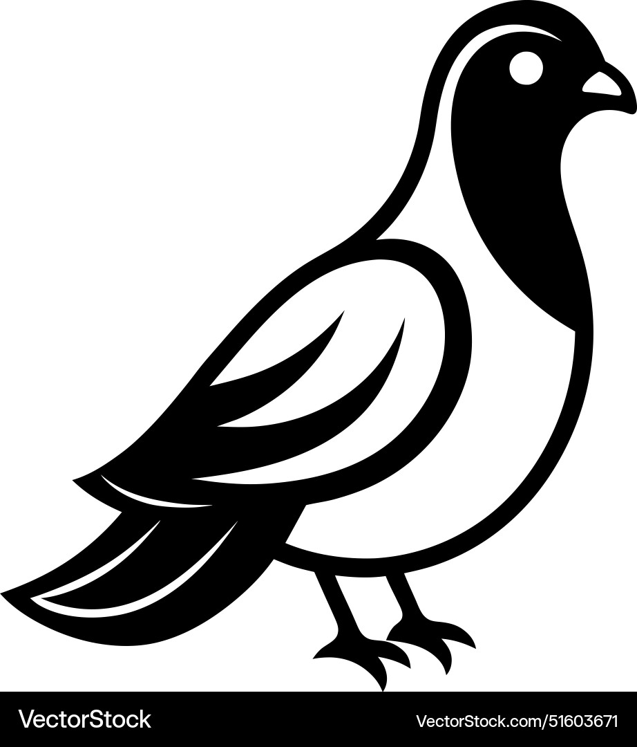 Carrier pigeon icon filled flat sign Royalty Free Vector