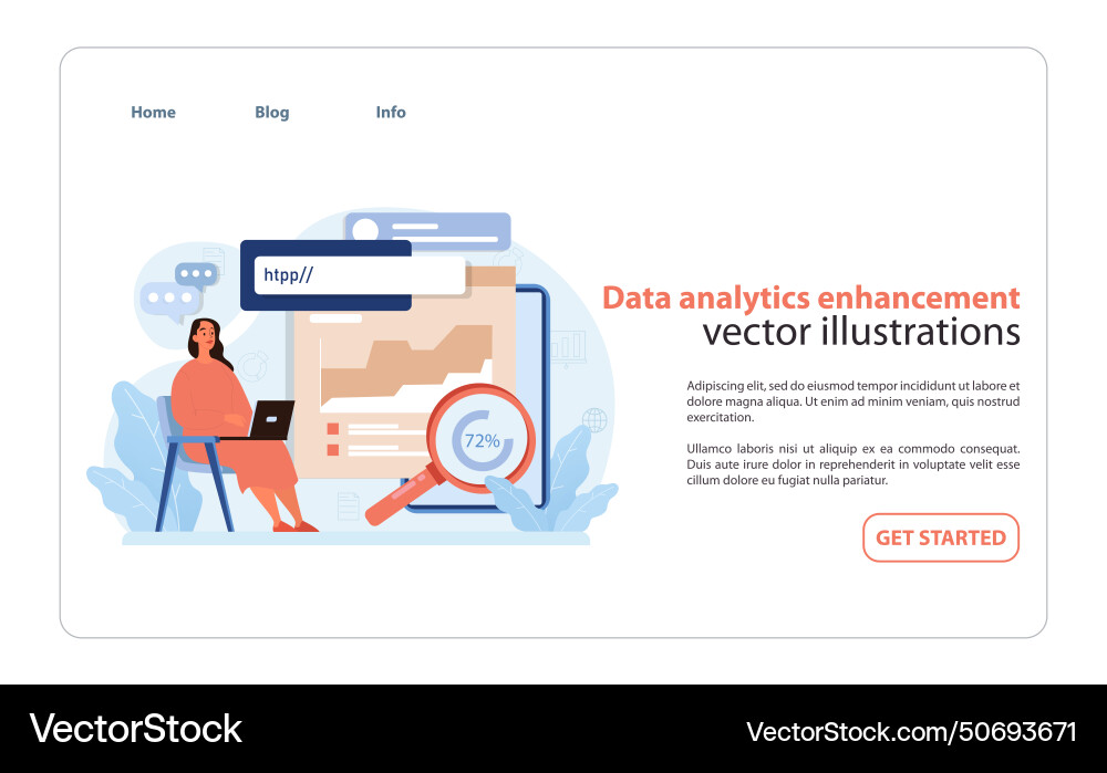 Data analytics enhancement professional analyzing Vector Image