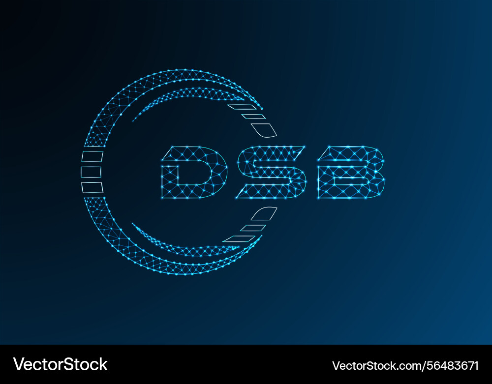 Dsb low poly letter logo design lower Royalty Free Vector