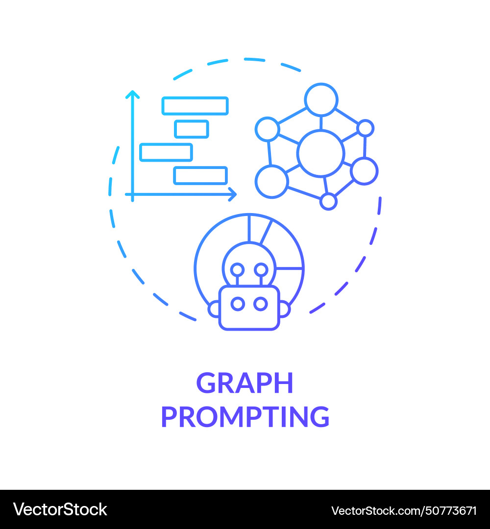 Graph prompting blue gradient concept icon Vector Image
