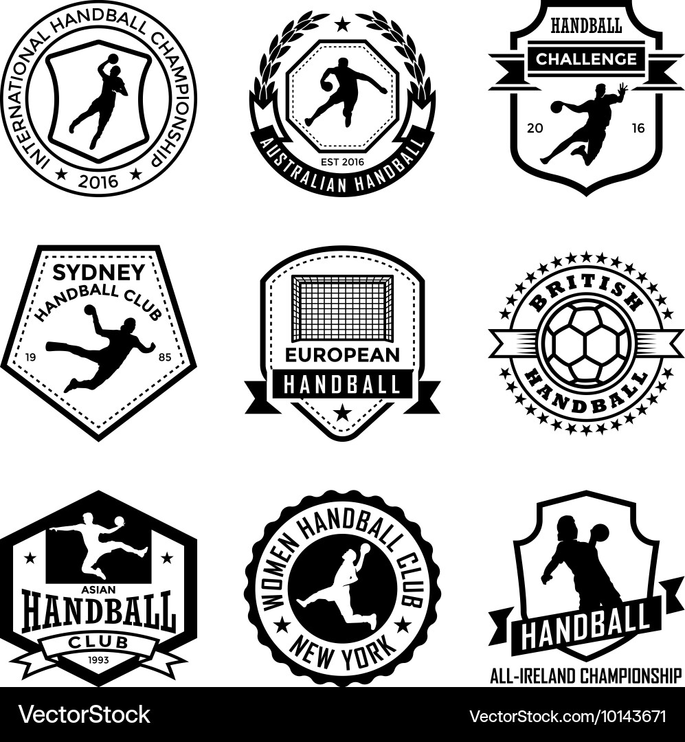 Handball badges Royalty Free Vector Image - VectorStock