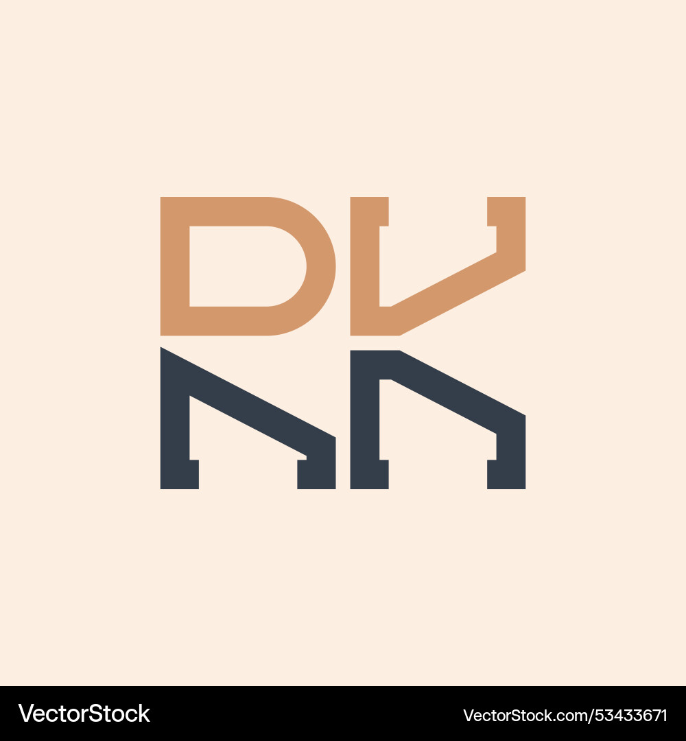 Modern rk letter logo design creative and Vector Image