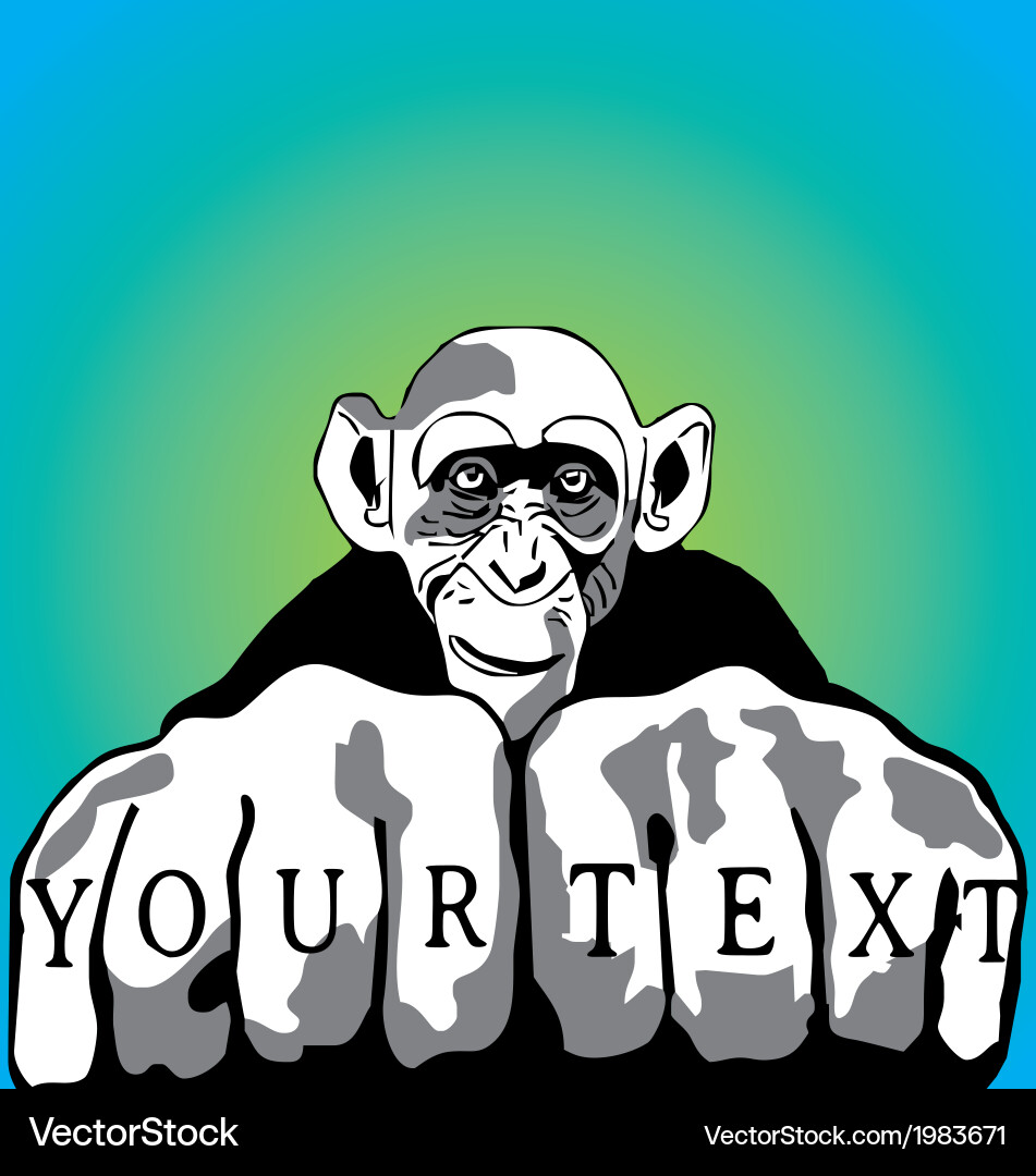 Playful Monkey Text Art Royalty Free Vector Image