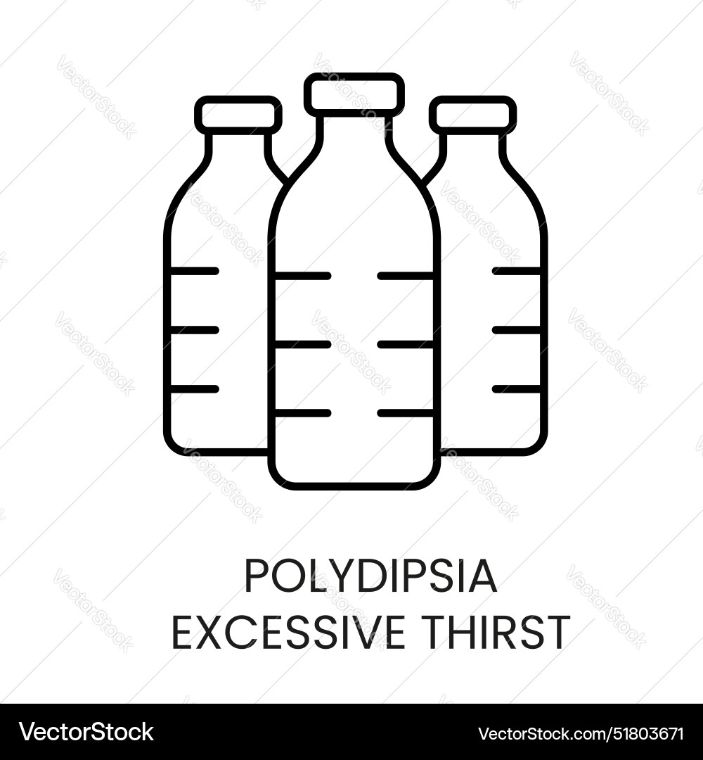 Polydipsia excessive thirst symptom in diabetes Vector Image