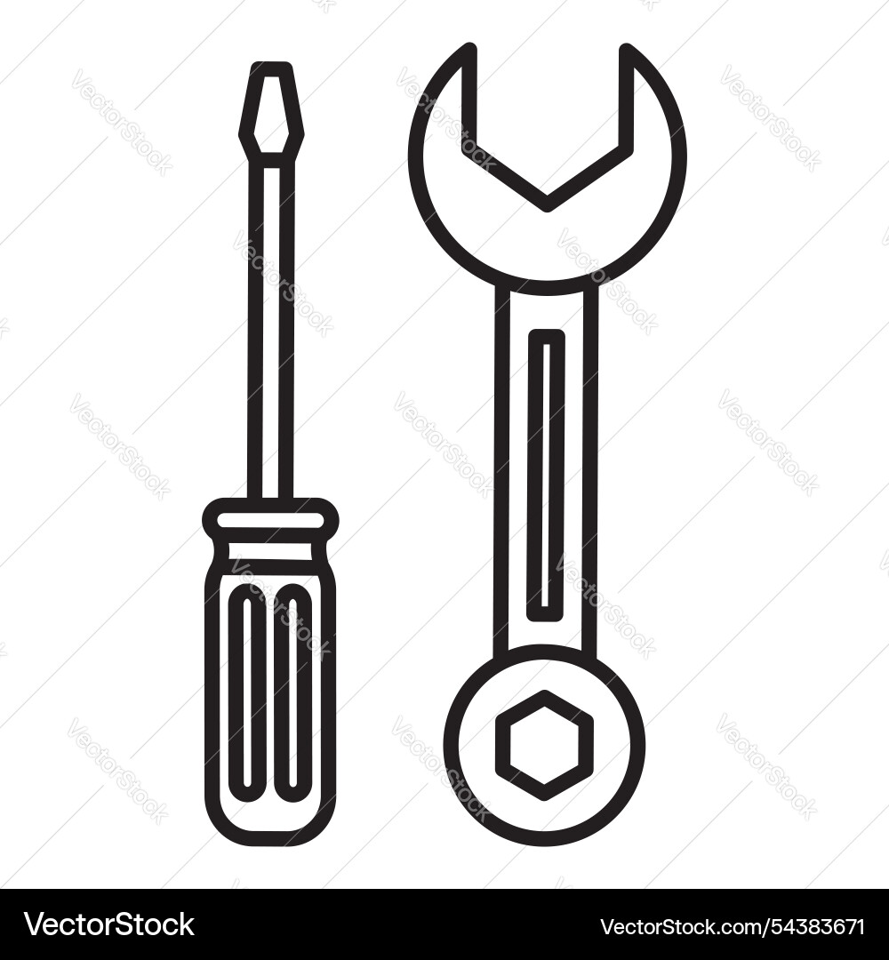 Repair line icon tools symbol isolated Royalty Free Vector