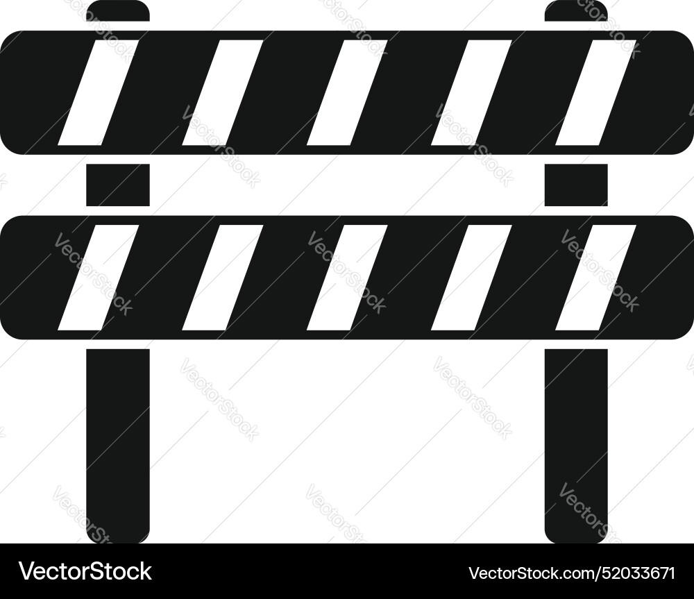 Striped road barrier blocking access Royalty Free Vector