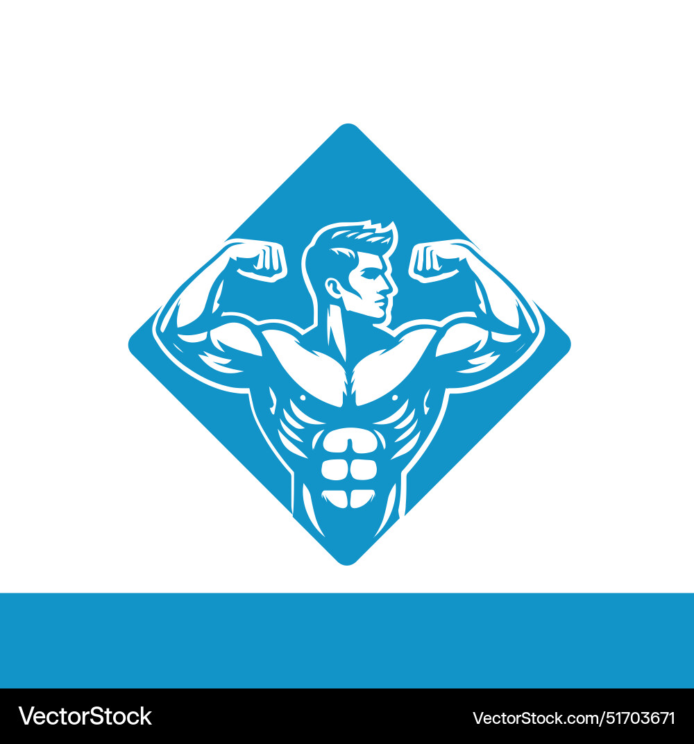 Strong gym man logo Royalty Free Vector Image - VectorStock