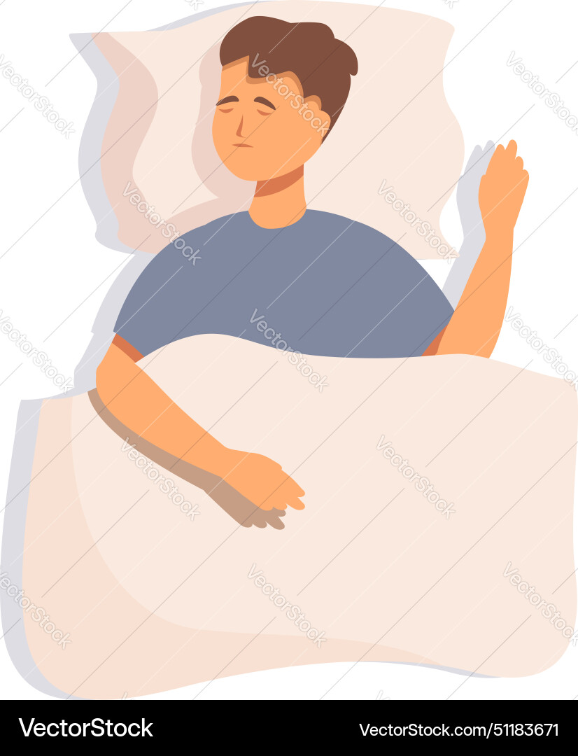 Top view boy resting icon cartoon sleeping Vector Image