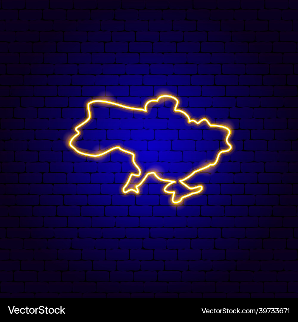 Ukraine neon sign Royalty Free Vector Image - VectorStock