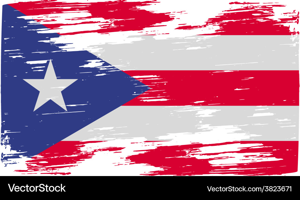 Vintage Puerto Rico Flag Texture Royalty Free Vector Image