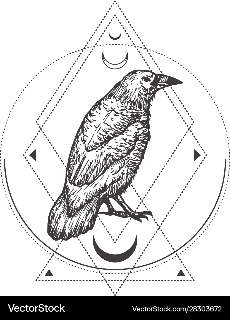 Abstract occult symbol vintage style logo Vector Image