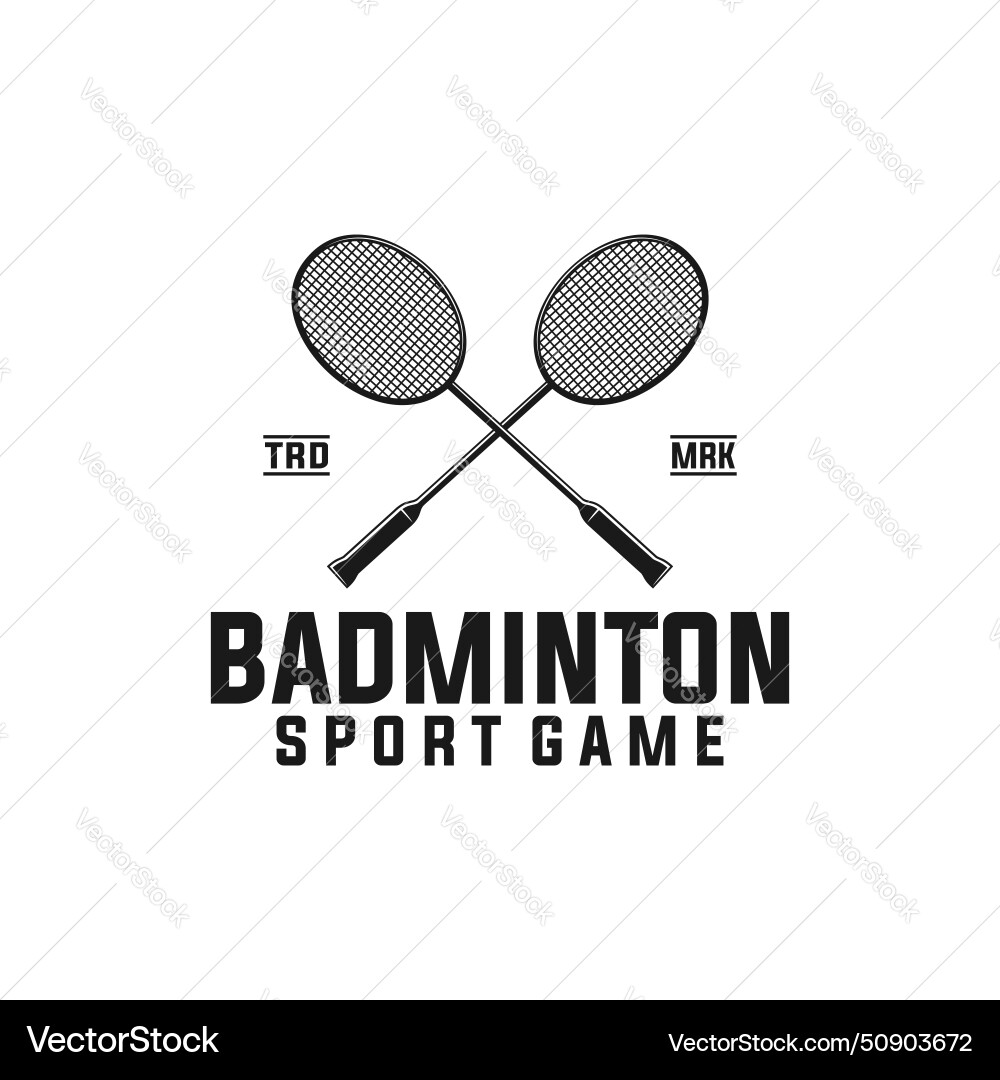 Badminton sport graphic template Royalty Free Vector Image