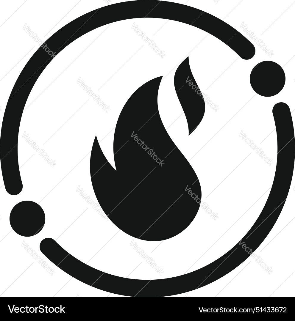 Black and white fire symbol icon Royalty Free Vector Image