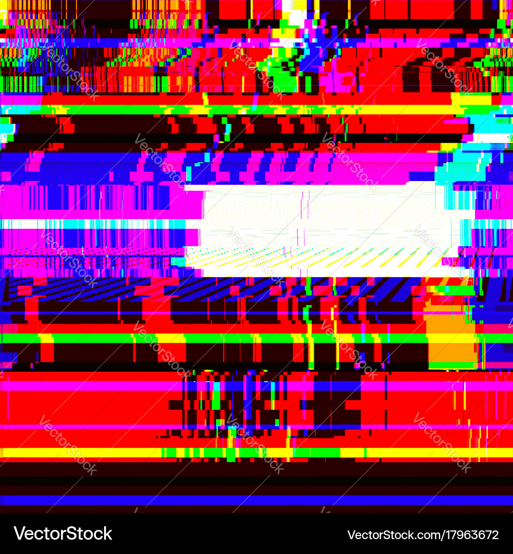 Colorful glitch art background Royalty Free Vector Image